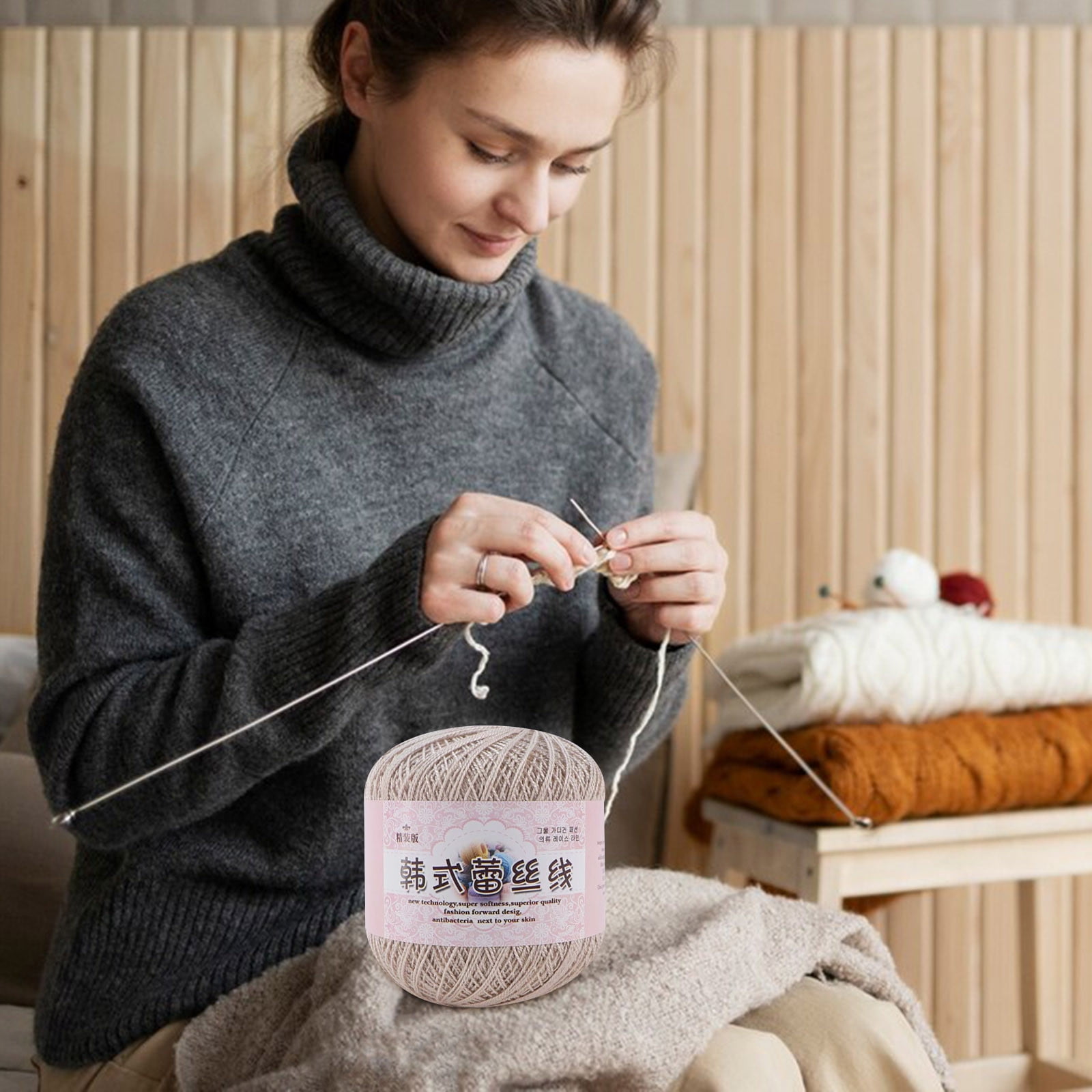 Aursykel Mercerized Fine Thread Crochet Yarn Suit for DIY Weaving Soft ...