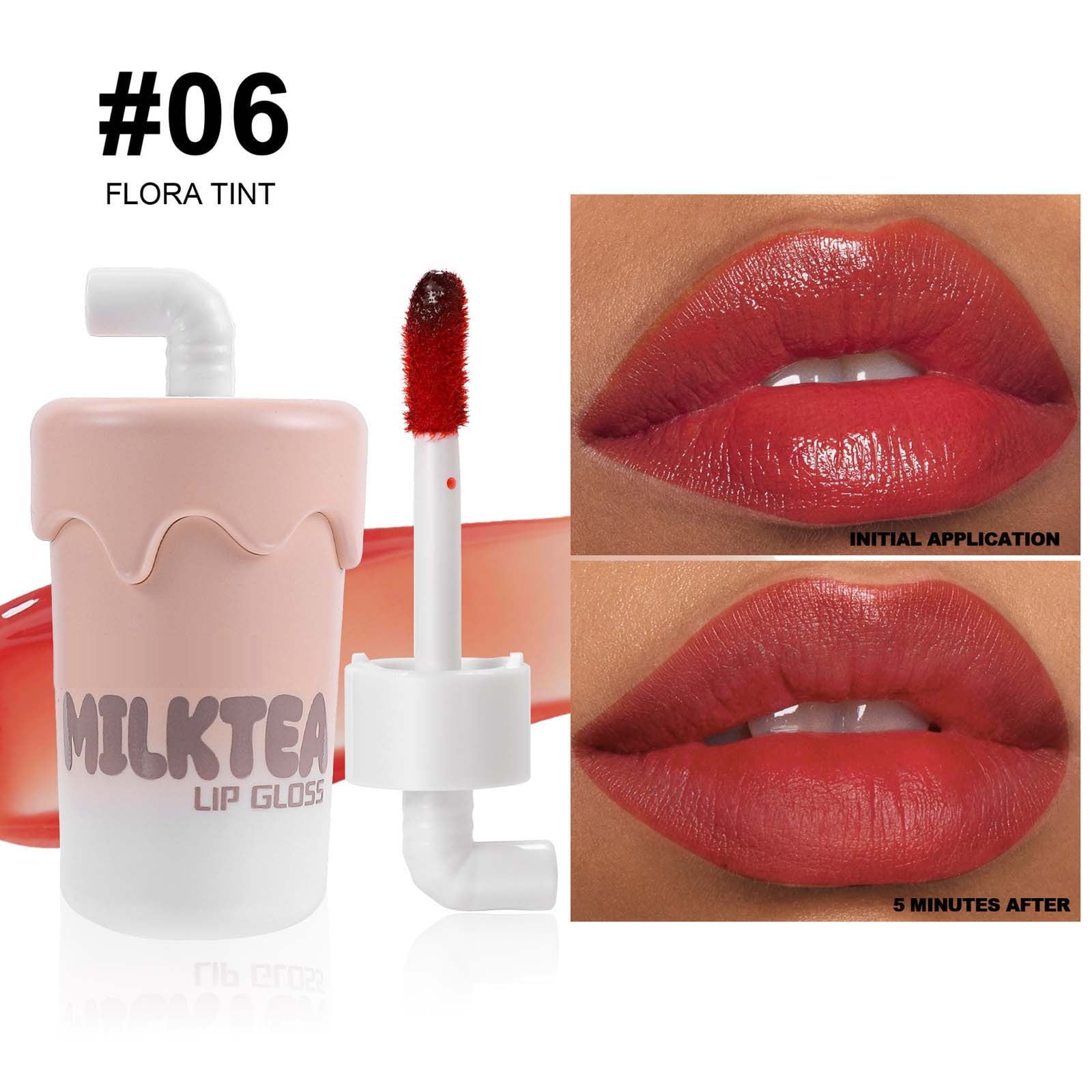 Aursykel Milk Tea Cup Lip Gloss Non Stick Moisturizing Matte Lip And ...