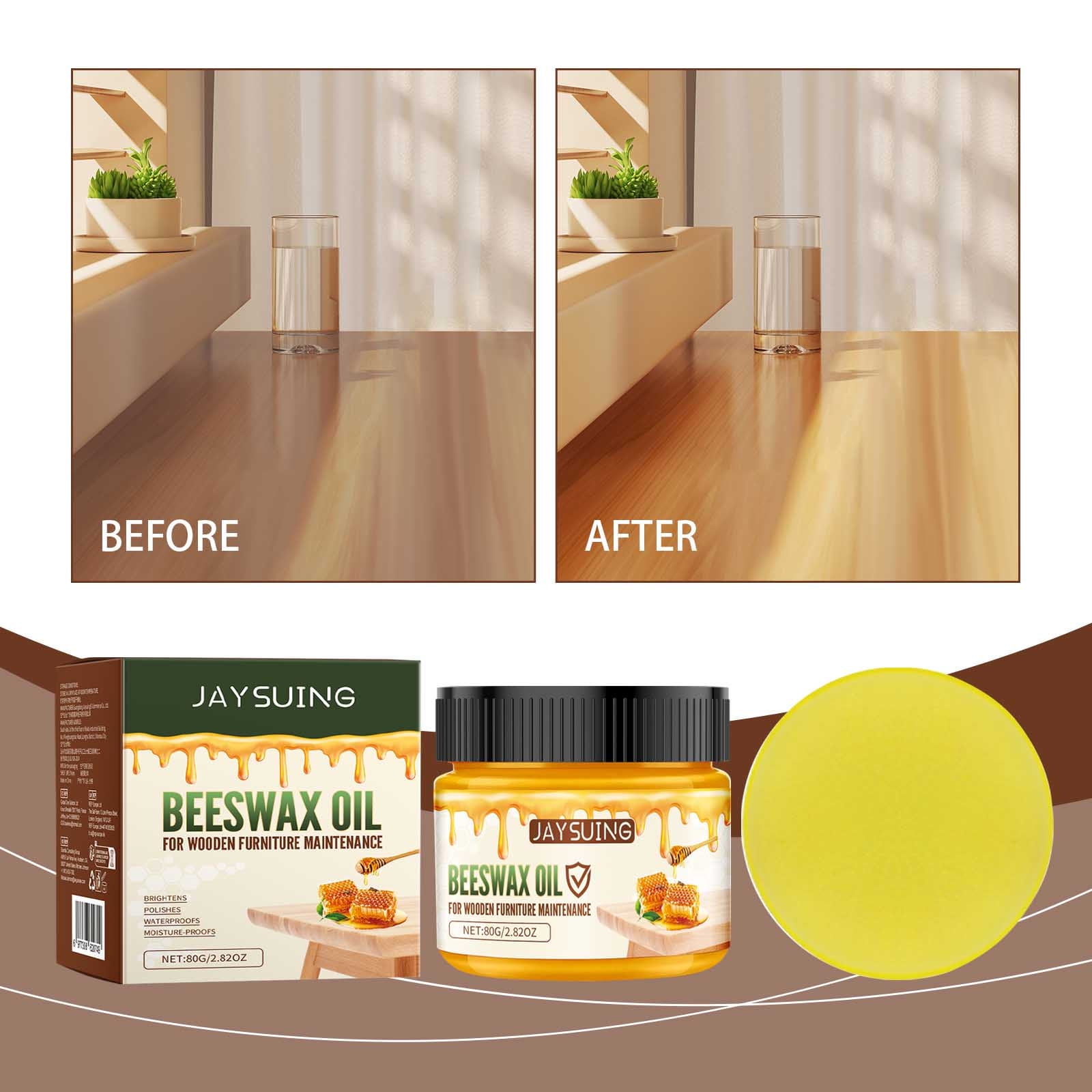 Aursykel Natural Beeswax Wood Furniture Maintenance Oil 80ml Long ...