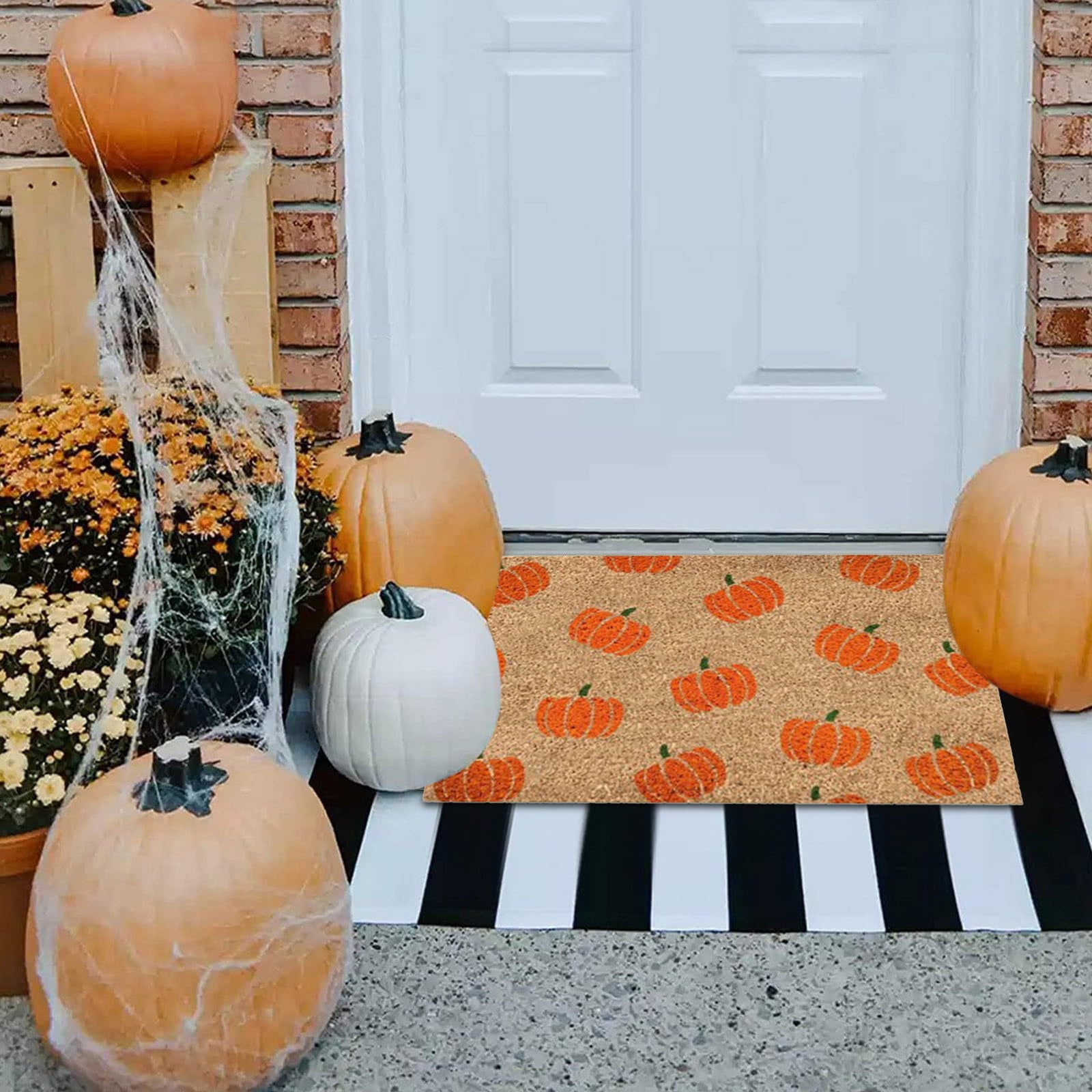 Aursykel Non Slip Halloween Pumpkin Mat for Entrance and Bathroom High ...