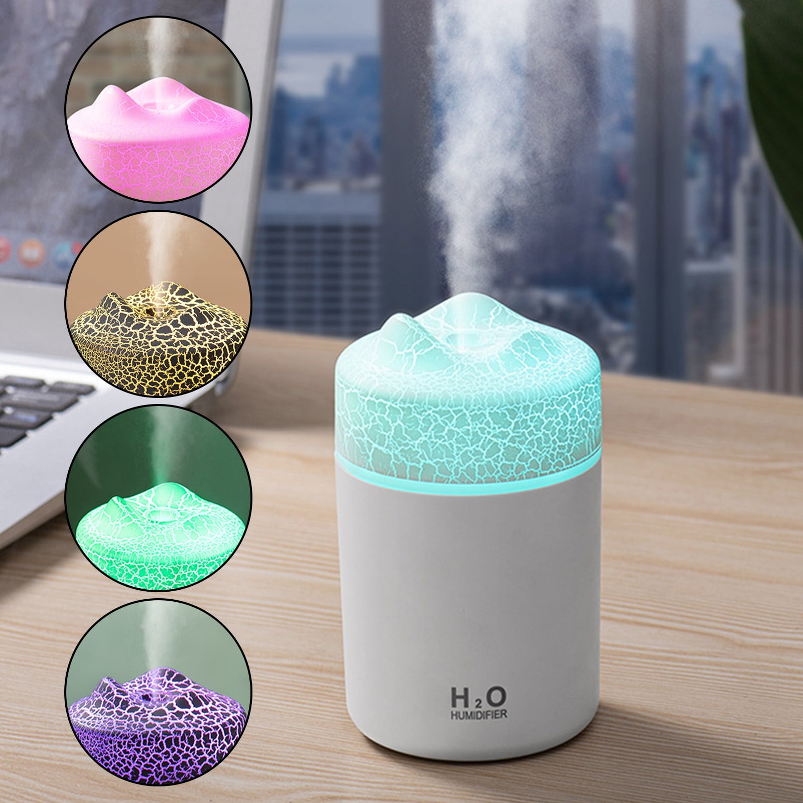 Aursykel Portable USB Humidifier with Light Quiet Cool Mist 10.1 fl oz ...