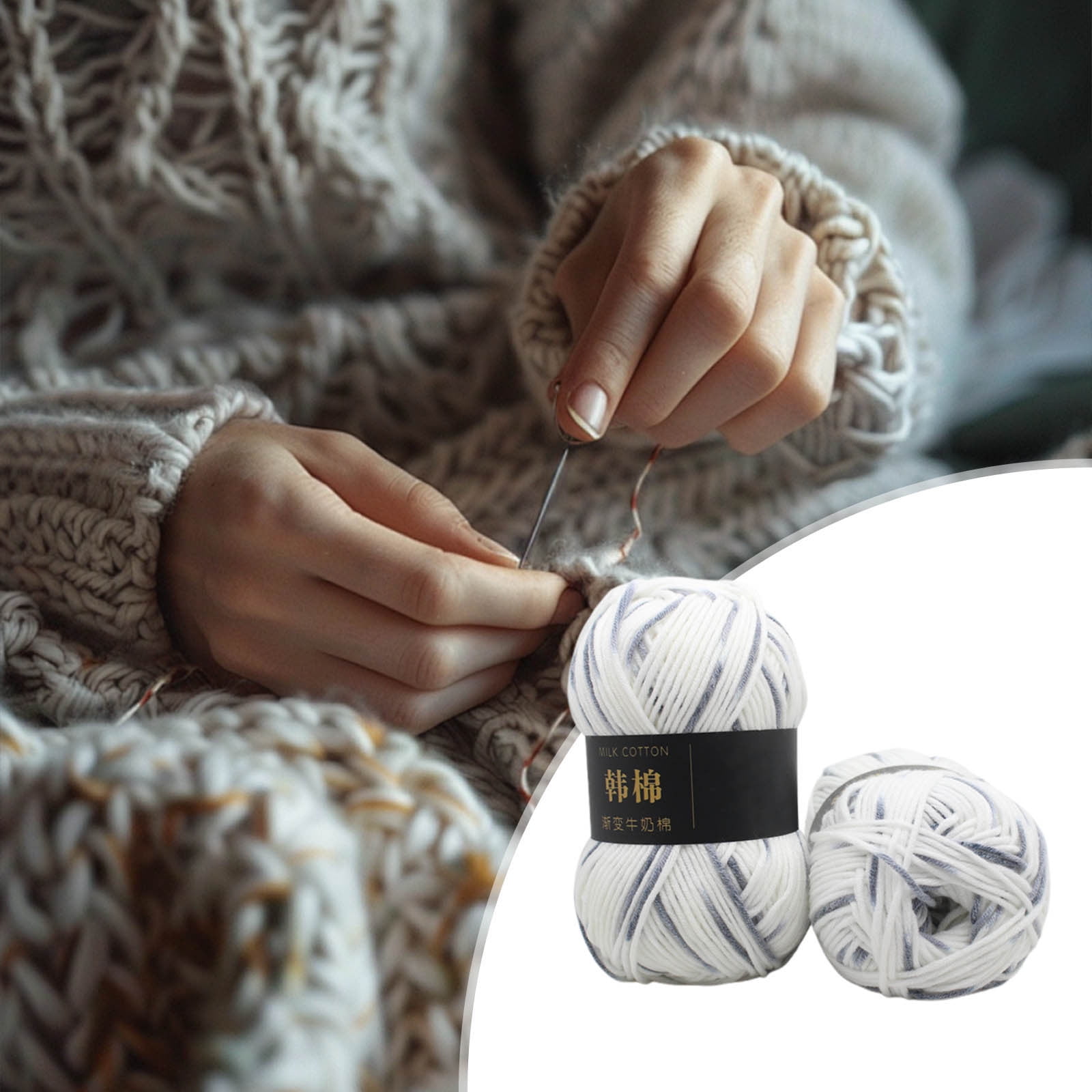 Aursykel Premium Hand Knitting Baby Cotton Yarn Soft and Strong Milk ...