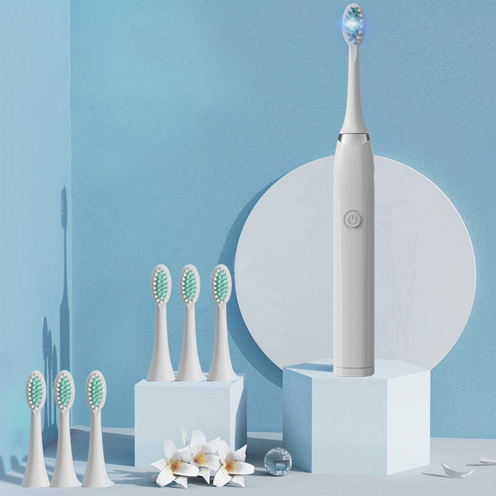 Aursykel Rechargeable Electric Toothbrush with 6 Replacement Heads ...