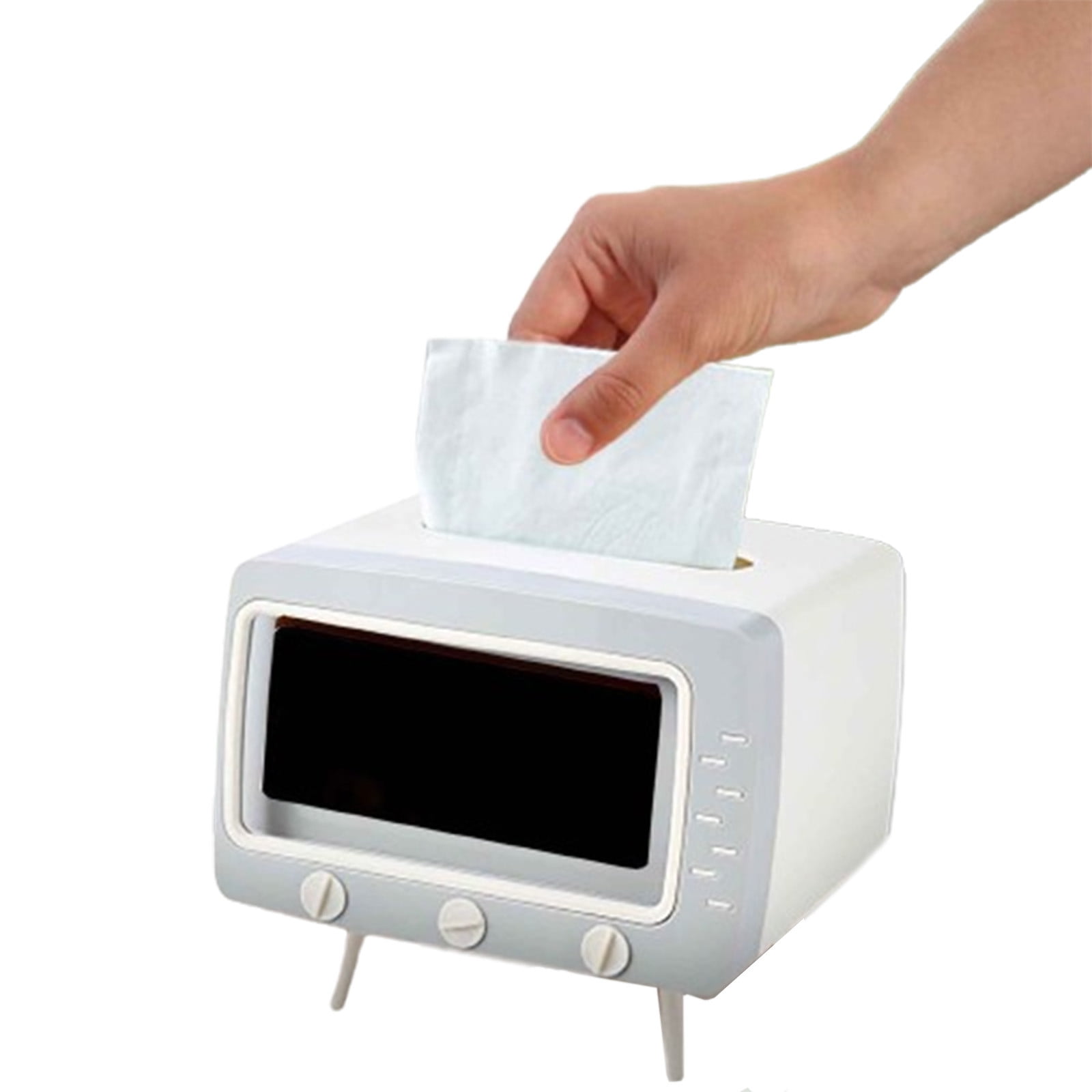 Aursykel Retro TV Style Tissue Box Holder with Phone Stand for Living ...