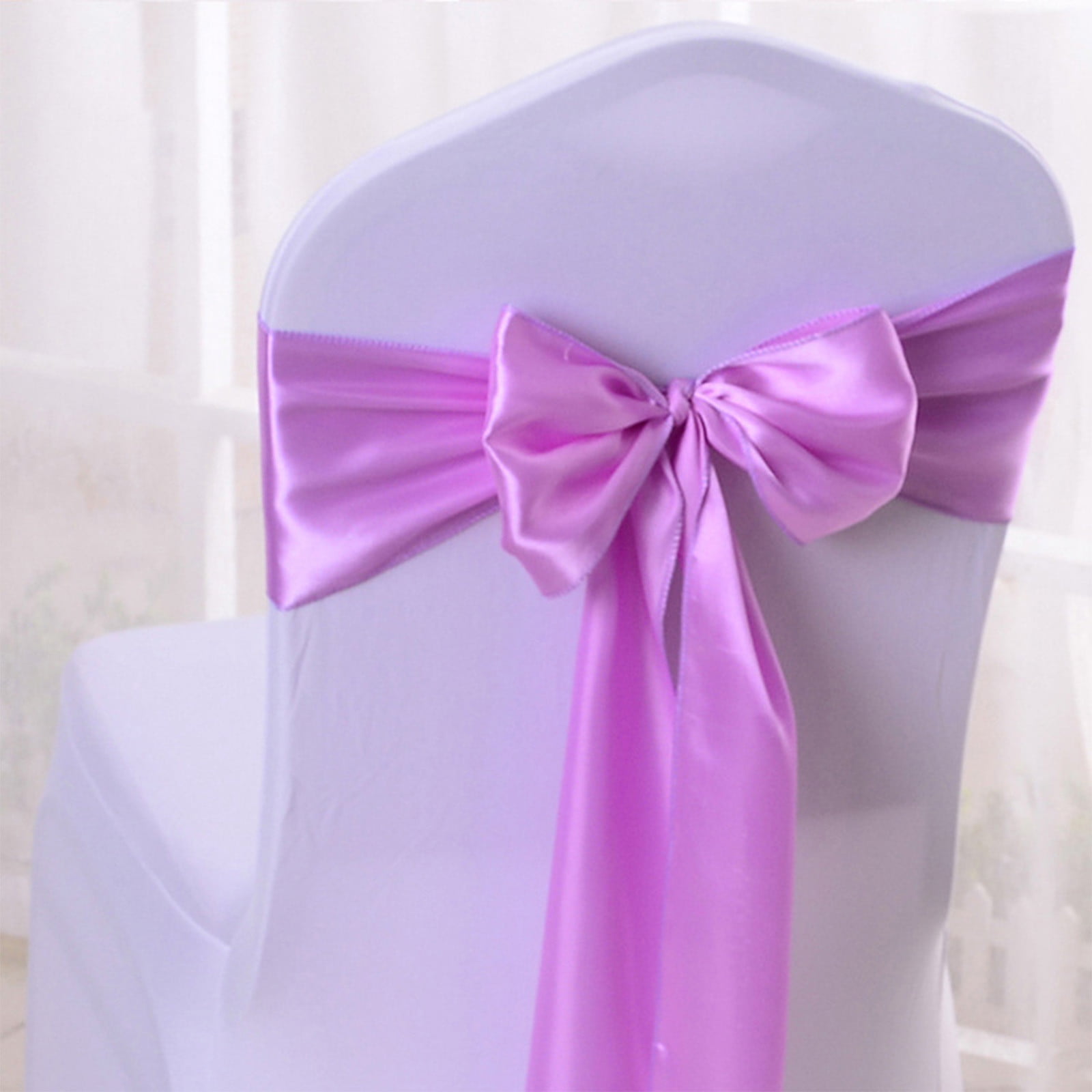 Aursykel Satin Chair Bow Tie Ribbon for Wedding Banquet Party Hotel ...