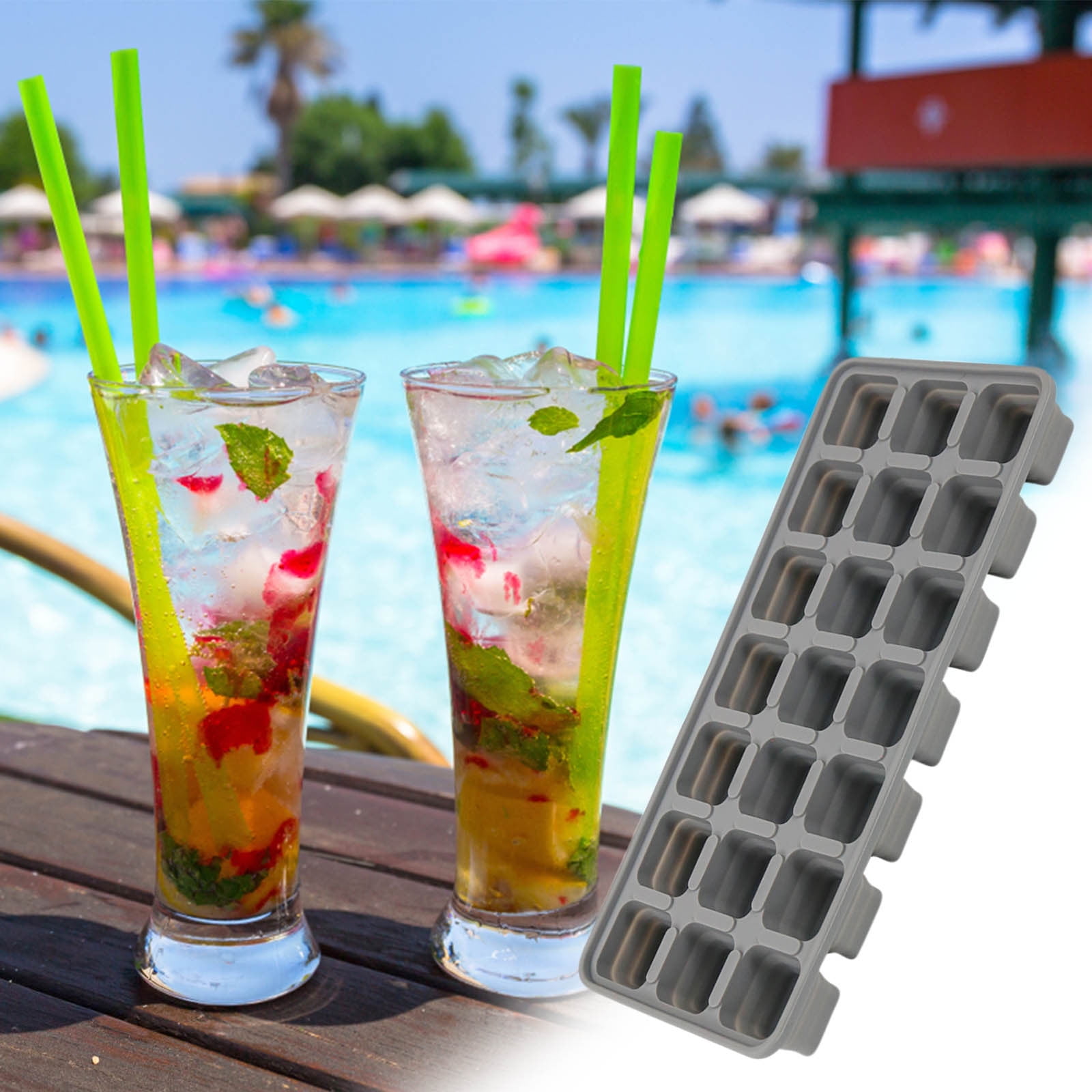 Aursykel Silica Gel Folding Ice Maker Tray Easy Release Ice Block ...