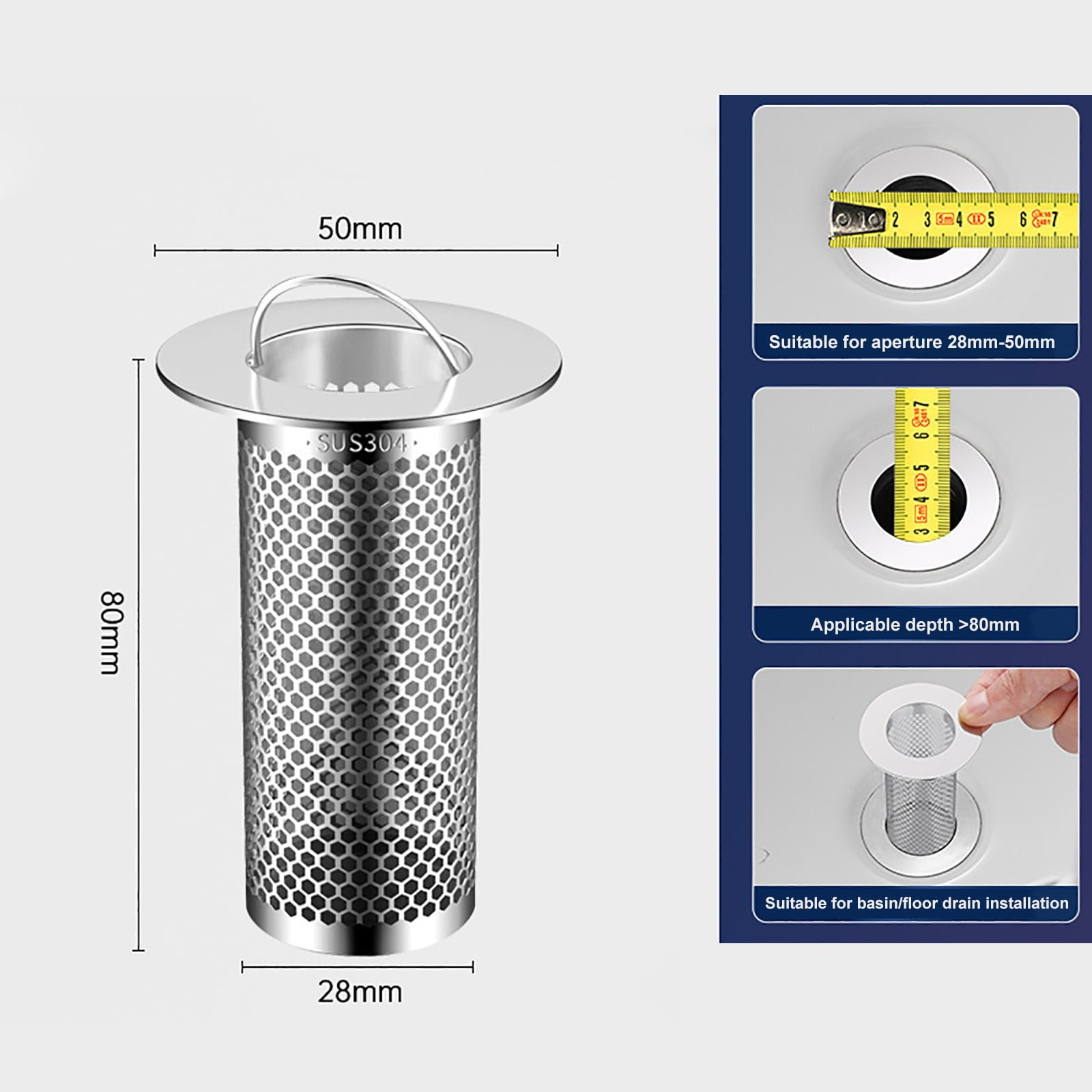Aursykel Stainless Steel Bathroom and Kitchen Floor Drain Cover ...