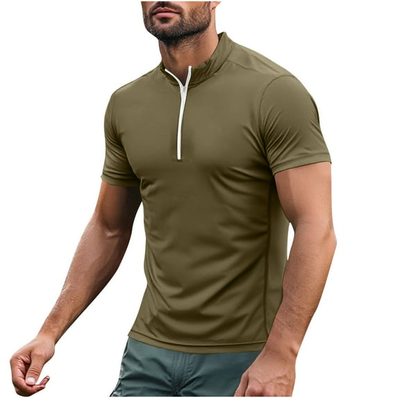 Aursykel Summer Athletic Tee for Men Quick Dry Short Sleeve Shirts Top ...