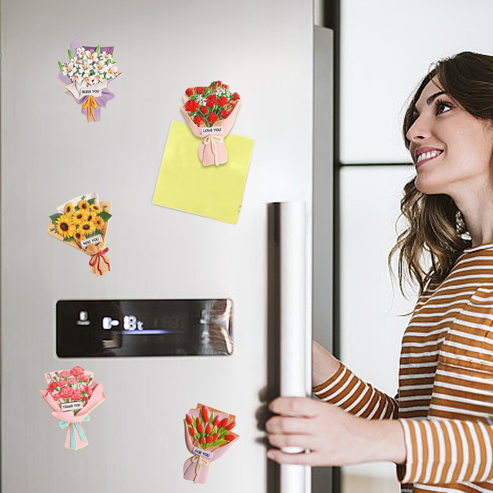 Aursykel Three Dimensional Flower Bouquet Refrigerator Magnets Unique ...