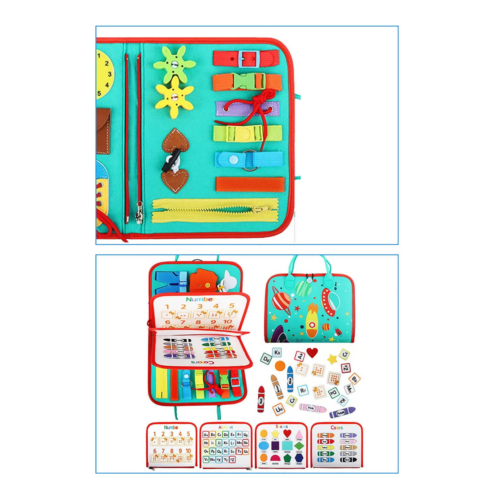 Aursykel Toddler Busy Board for Early Education and Fine Motor Skills ...