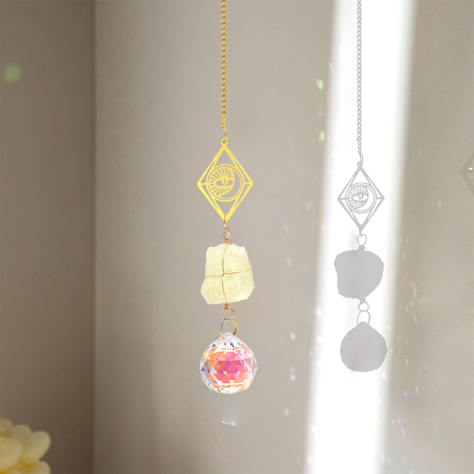 Aursykel Unique Crystal Stone Wind Chime Craft Pendant Exquisite ...