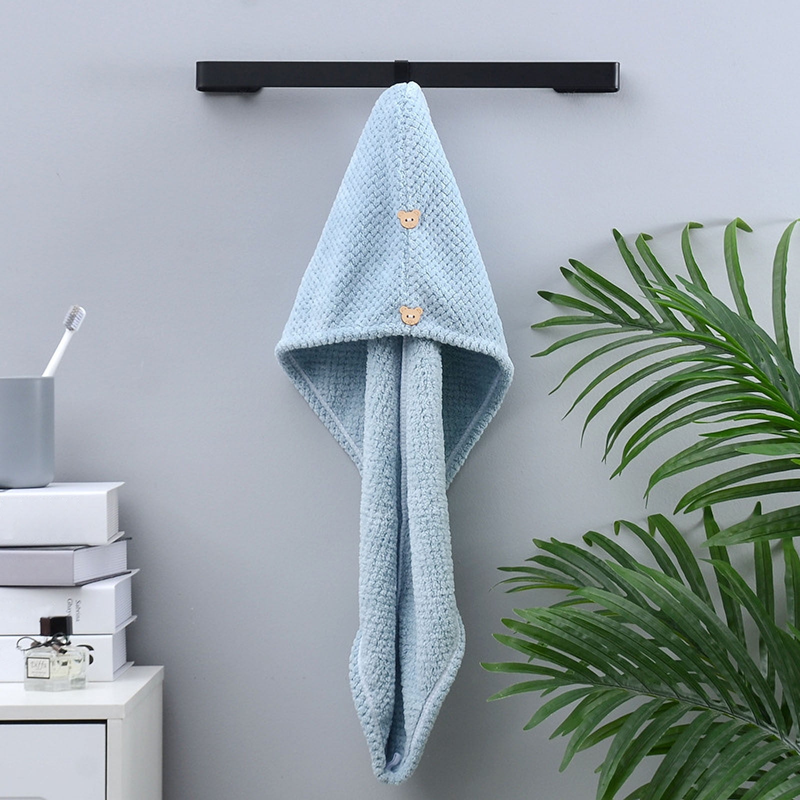 Aursykel Velvet Hair Drying Cap Super Absorbent Thickened Microfiber ...