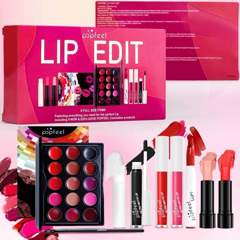 Aursykel Versatile Lip Makeup Set with 15 Lip Gloss Shades 16ml ...