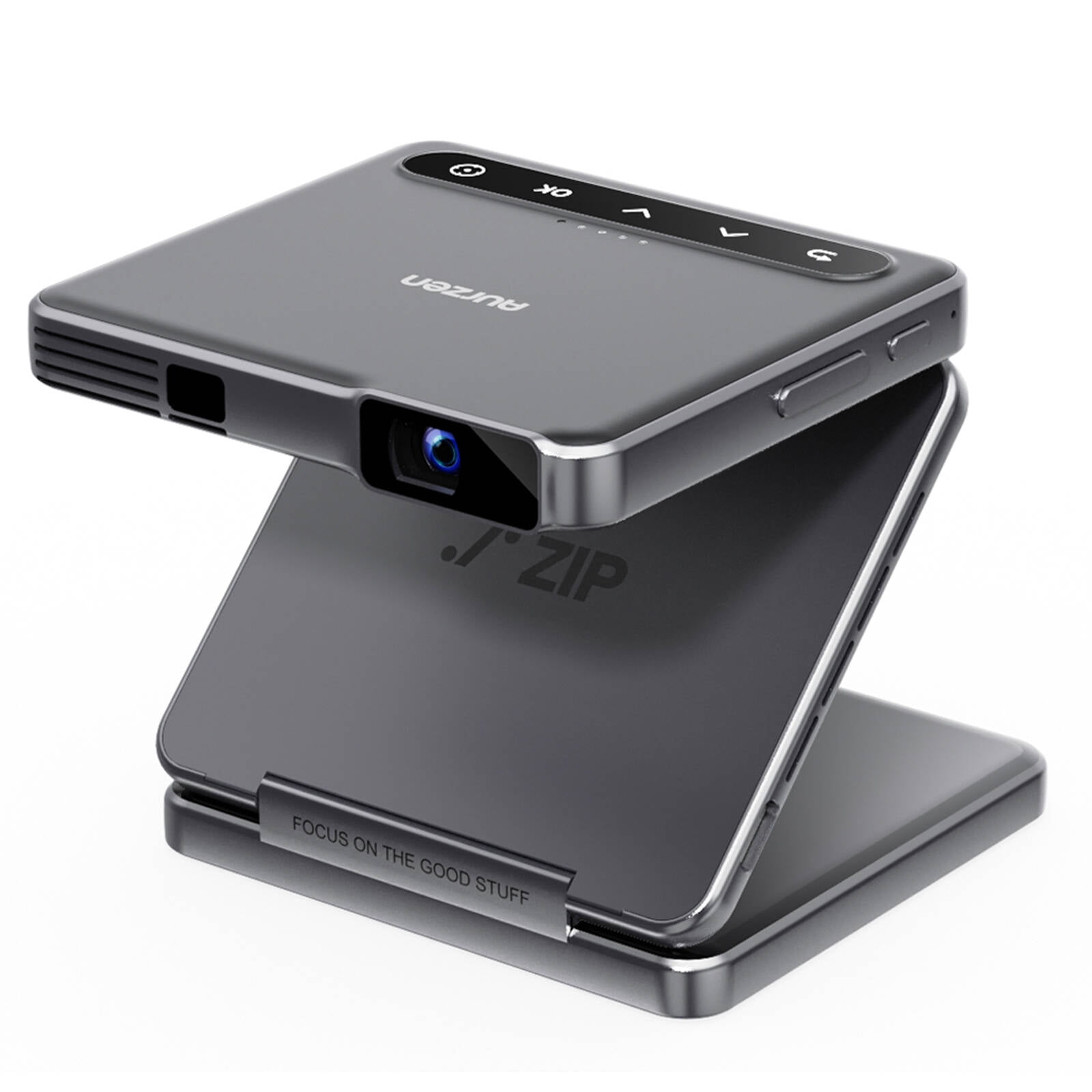 Aurzen Ultra-Portable Foldable Projector, Mini DLP Projector Tri-Fold ...