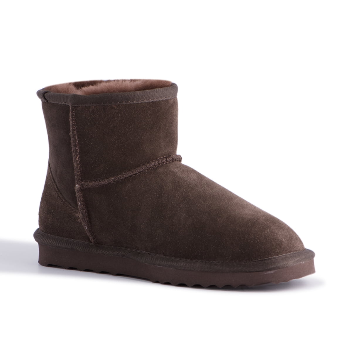 Aus Wooli Australia Short Sheepskin Ankle Boot - Chocolate - Walmart.com