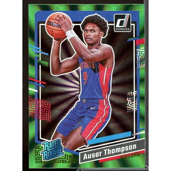 Ausar Thompson Rookie Card 2023-24 Donruss Holo Green Laser #228 ...