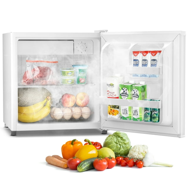 Auseo Compact 1.7 cu.ft. Mini Fridge, Retro Style for Small Kitchen ...