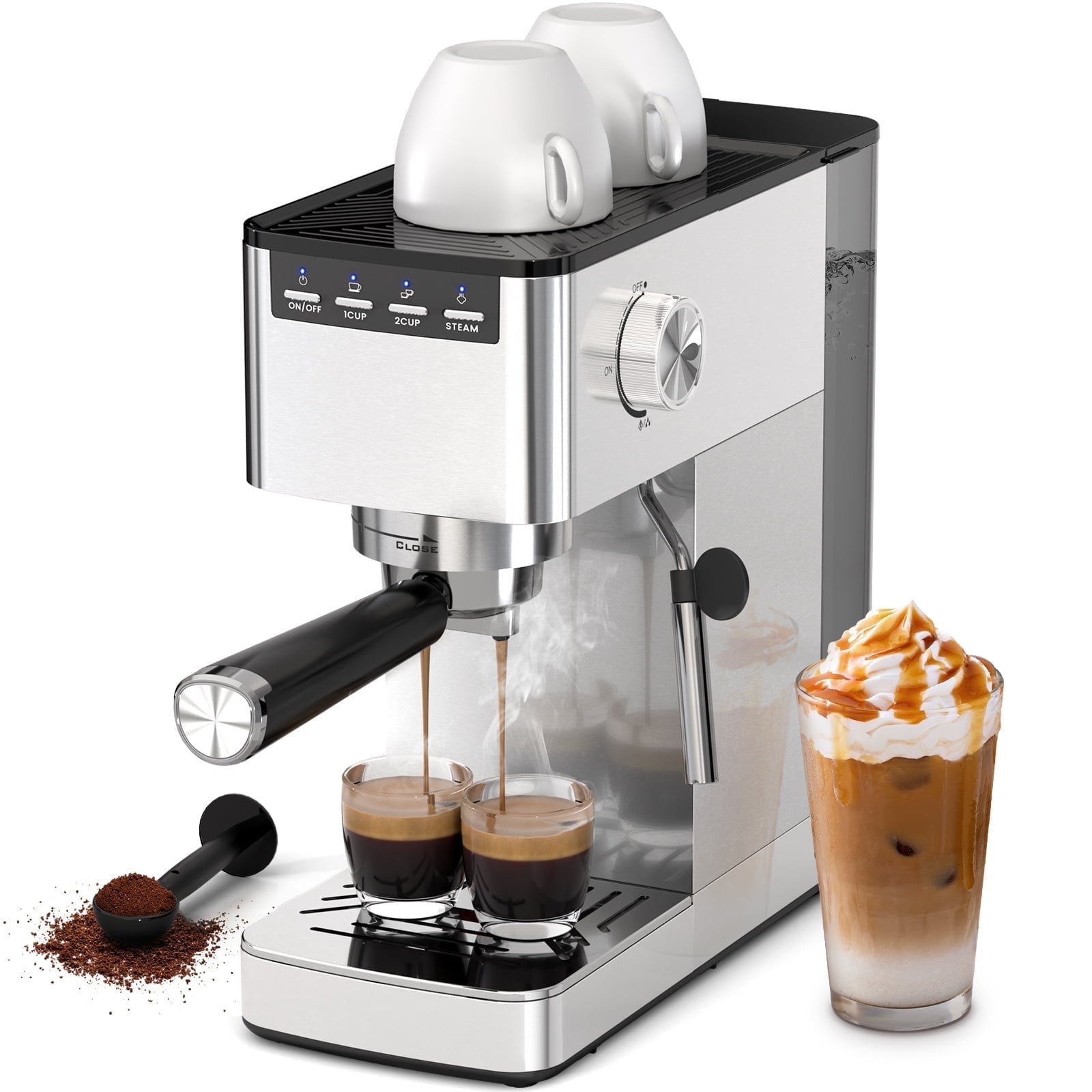 Auseo 20 Bar Professional Espresso Coffee Machine with Milk Frother ...