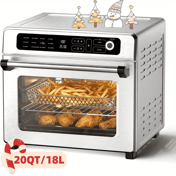 Auseo 20QT Air Fryer Toaster Oven with Convection, 12-in-1 Preset ...