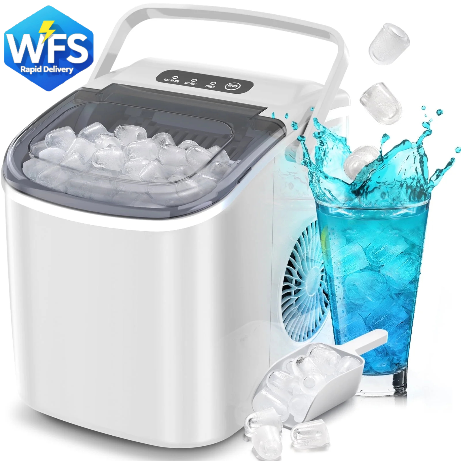 Free Shipping! Auseo Countertop Ice Maker, Portable Ice Machine with ...