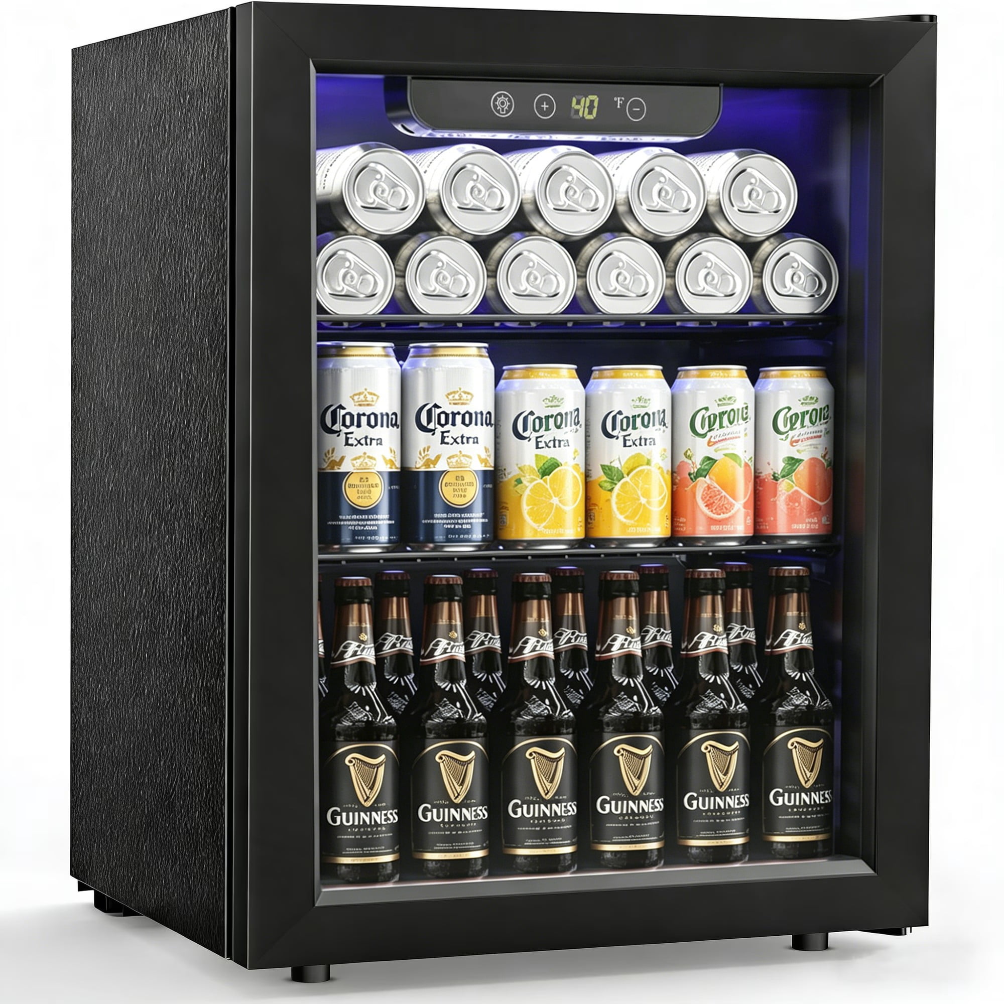Auseo 1.7 cu.ft Beverage Refrigerator, Mini Fridge for 16 Bottles or 68 ...