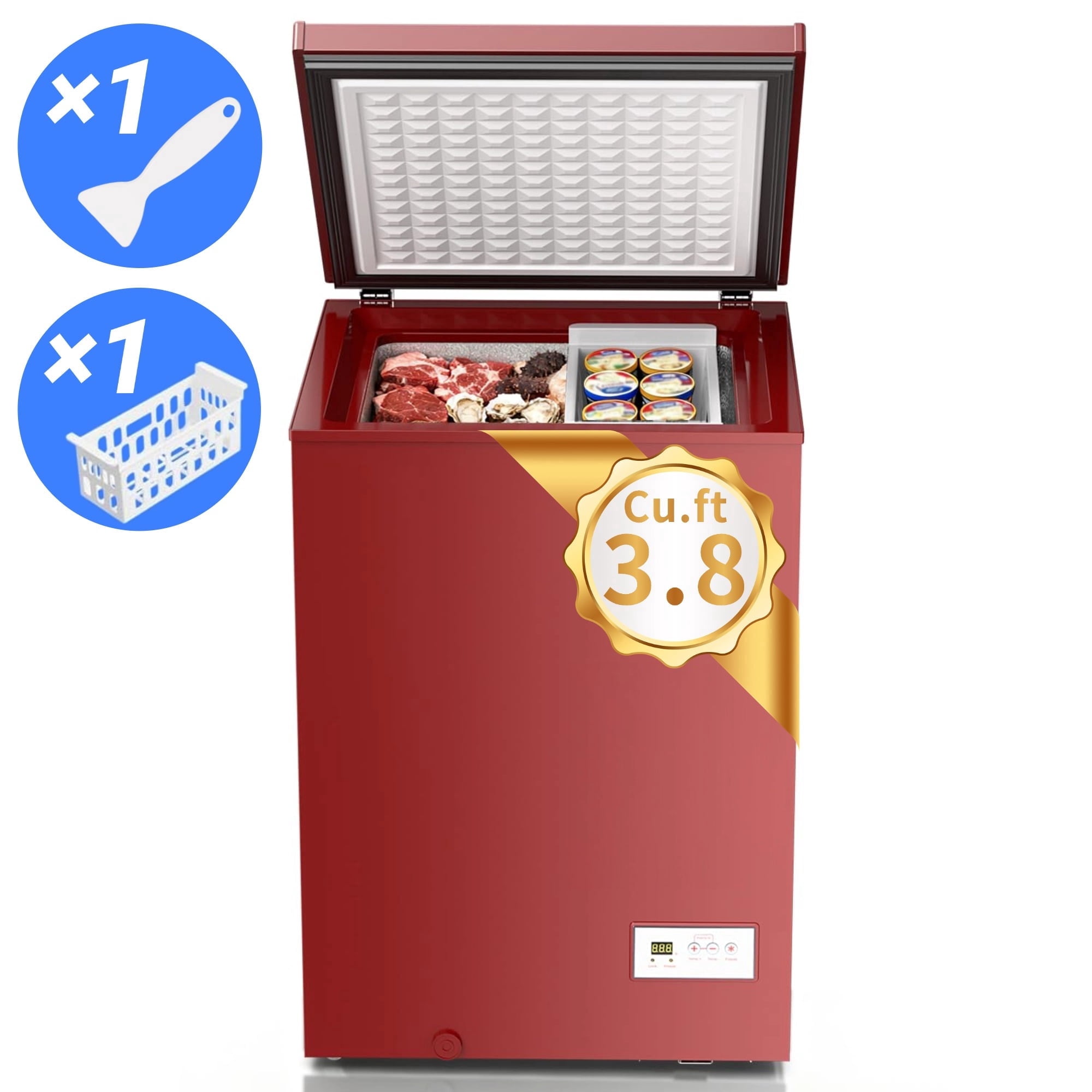 Auseo 3.8 Cu.Ft Chest Freezer Low Temperature Freezer with Removable ...