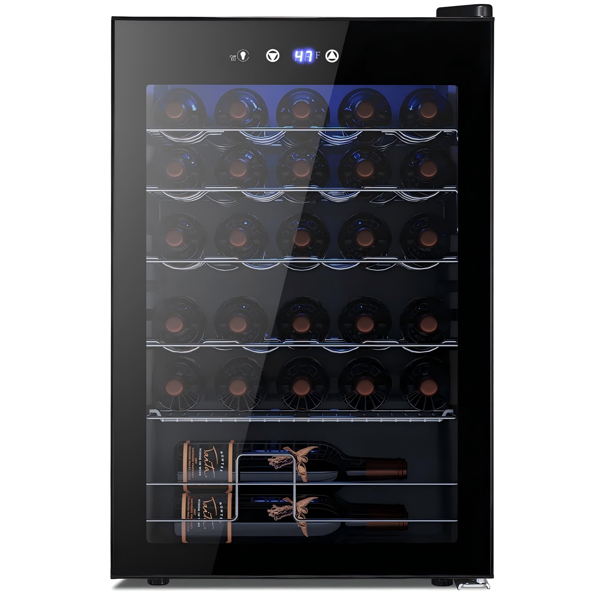 Auseo 4.5 Cu.ft Wine Cooler Refrigerator,36-Bottle Wine Fridge ...