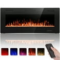 Auseo 42 inch Wall Mounted Electric Fireplace with Remote, Ultra-thin ...