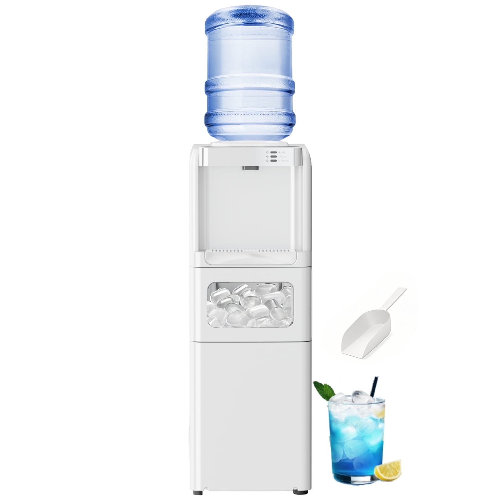 Auseo 5 Gallon Water Cooler Dispenser, Hot/Cold Machine with Built-in ...