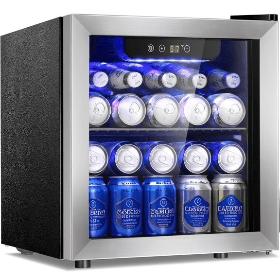 Beverage Refrigerator, 3.2 Cu.ft Mini Fridge with Glass Door ...