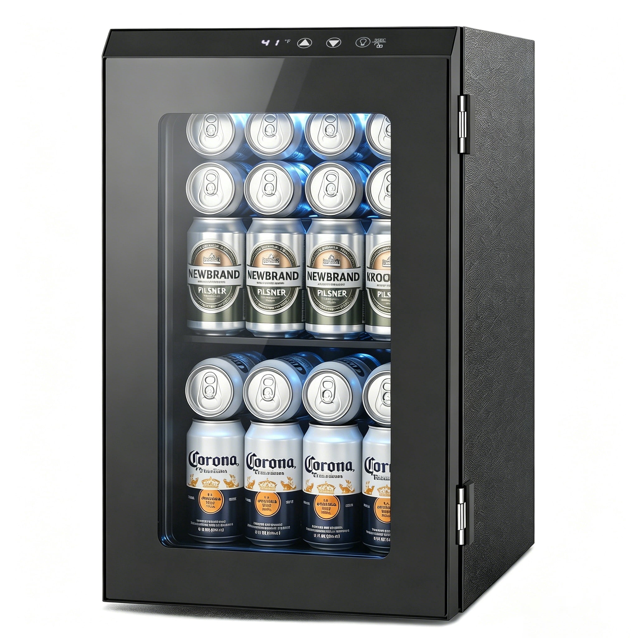 Auseo Beverage Refrigerator 24 Cans Mini Fridge, Portable Wine Cooler ...