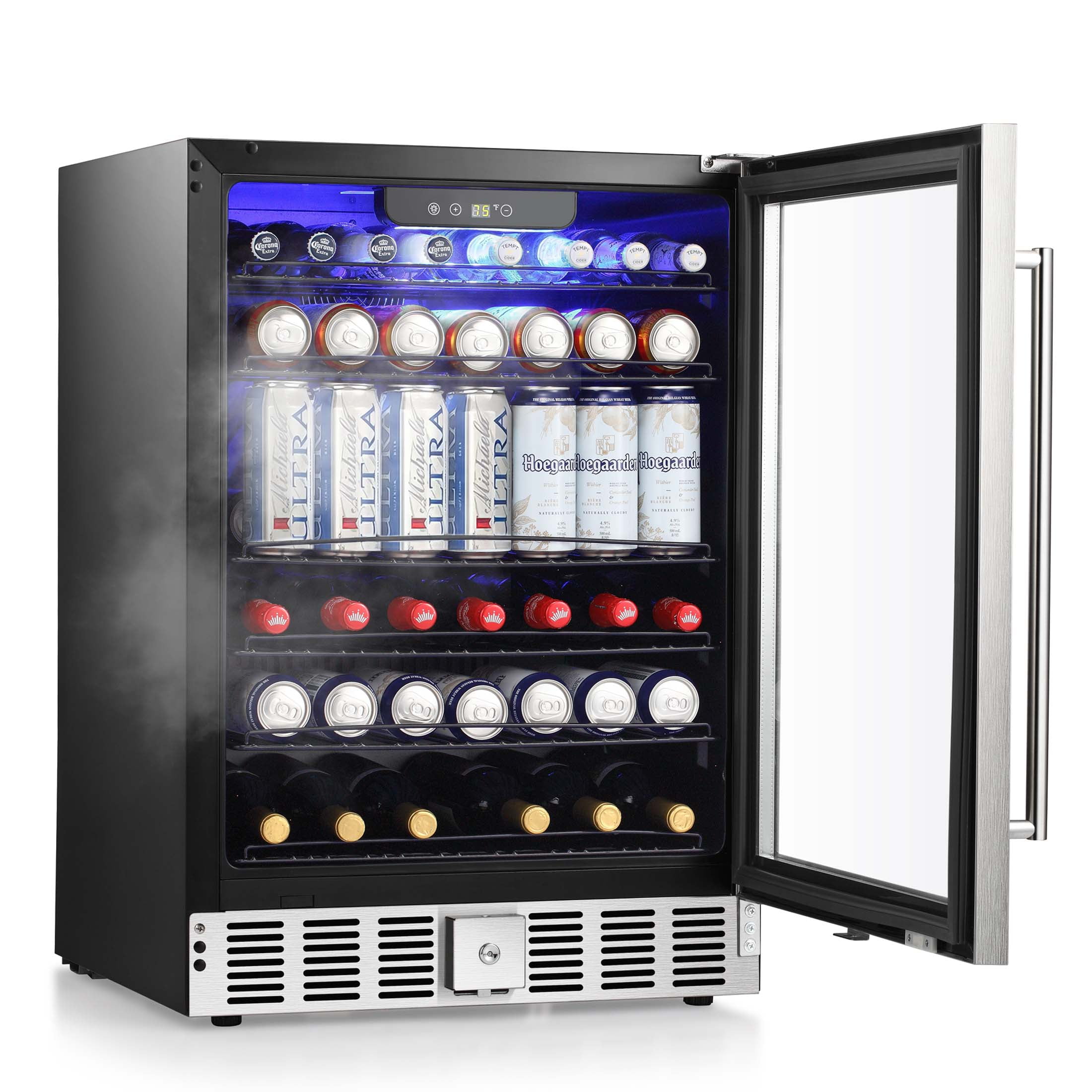 Auseo Beverage Refrigerator Cooler, 5.1Cu.ft, Wine or Champagne Cooler ...