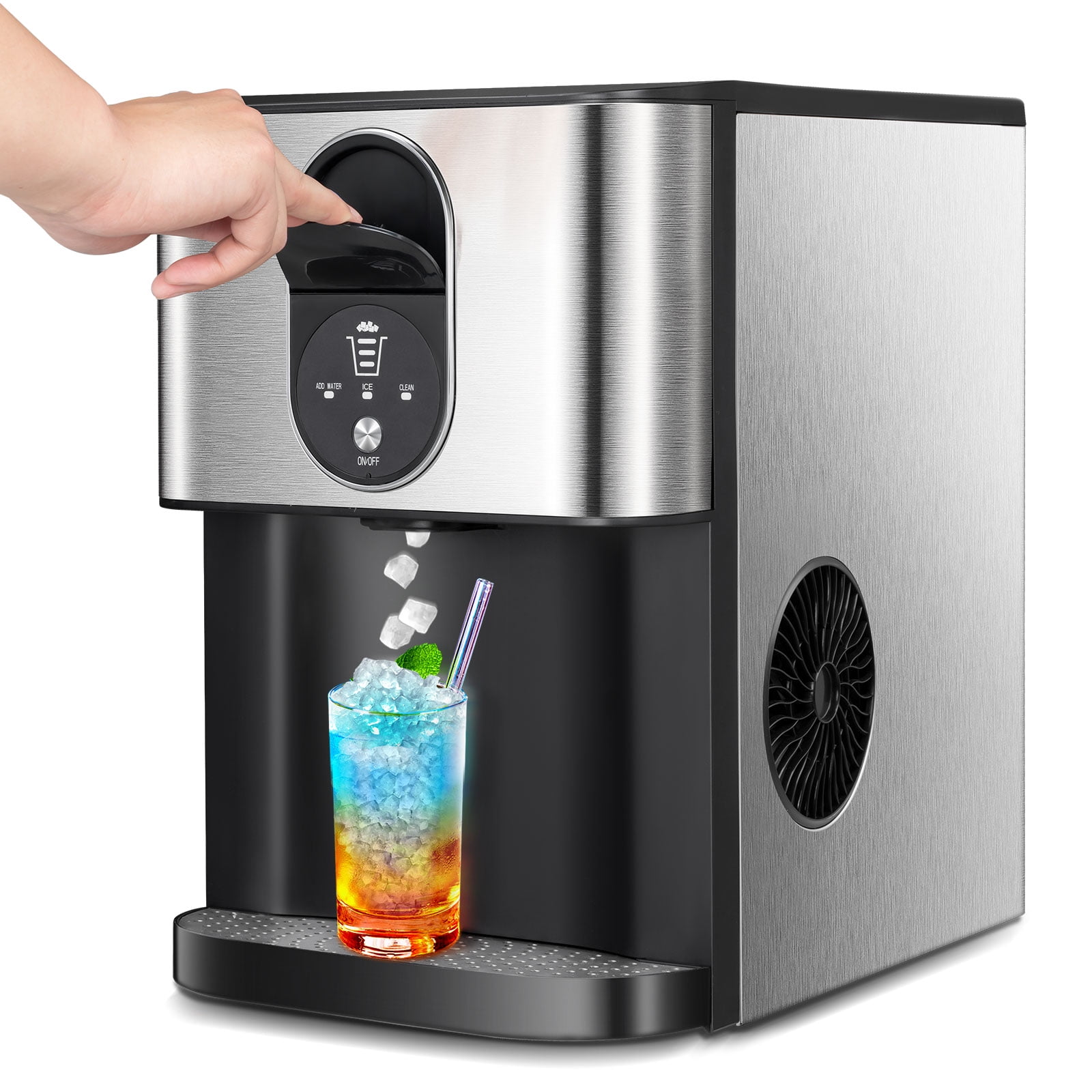 Auseo Ice Maker Countertop with Soft Chewable Ice, 44 Lbs/24H, Self ...
