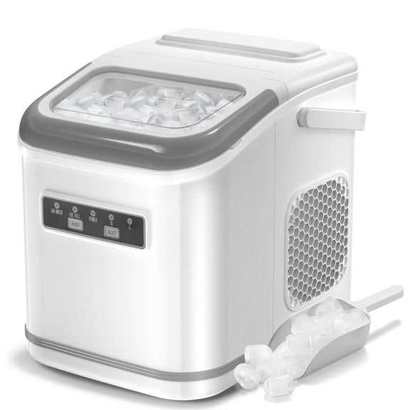 EUHOMY Countertop Ice Maker Machine with Handle, 25.5lbs in 24Hrs, 9 ...