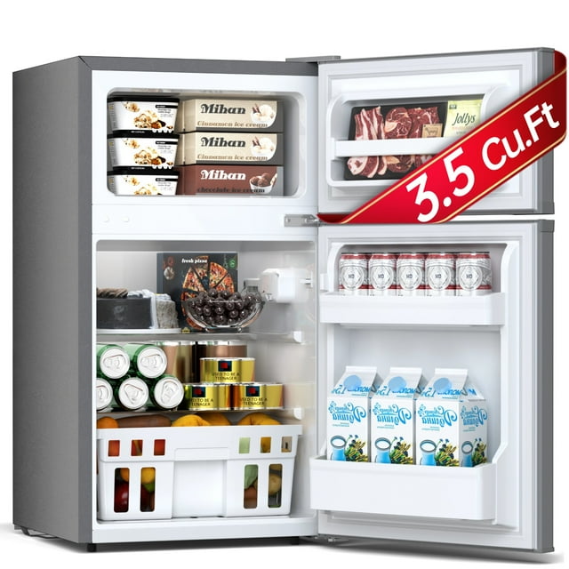 Auseo Compact Refrigerator 3.1 Cu. ft with Top Door Freezer, Small Size ...