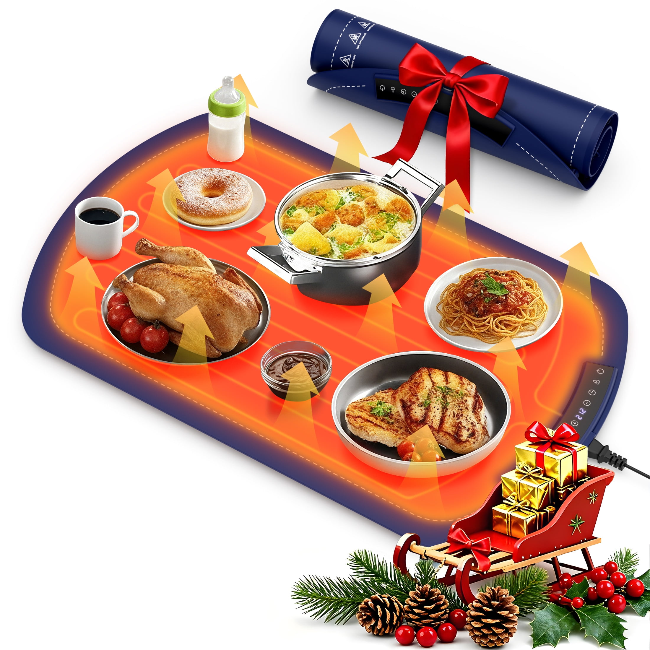 Auseo Electric Warming Tray - Full Surface Heating, 7 Temperature ...