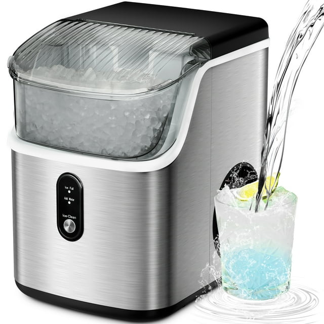 Auseo Nugget Ice Maker Countertop, Portable Ice Maker Machine with Self ...