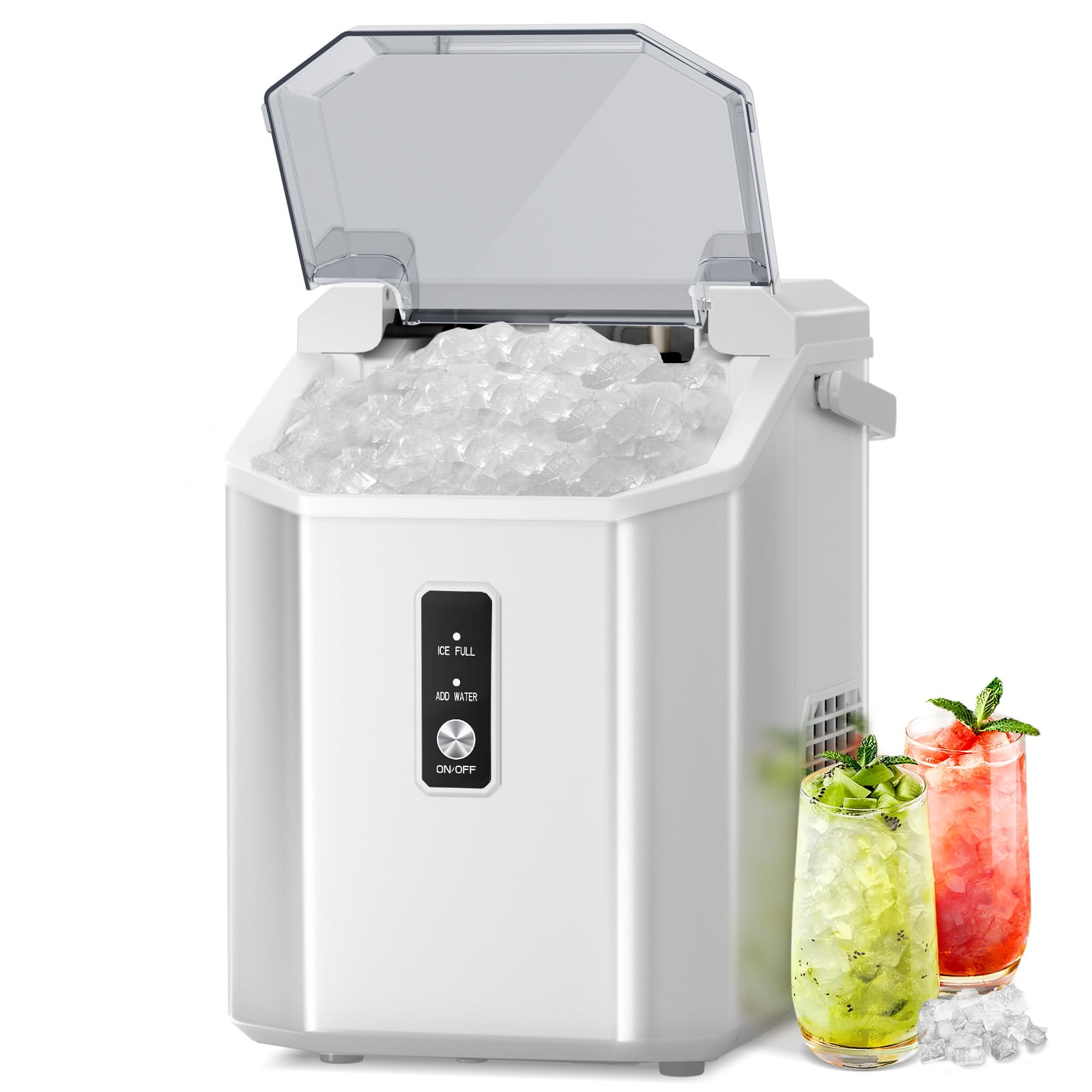 Auseo Compact Nugget Ice Maker, Crushed Small Ice, Portable, 34lbs/24H ...