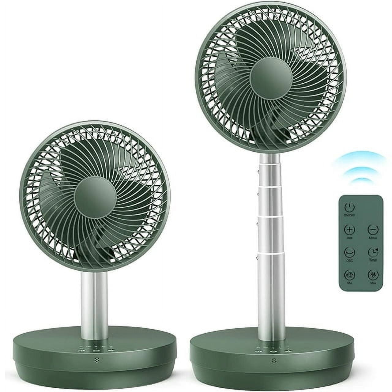 Auseo Electric Portable Pedestal Fan- Rechargeable, Foldable, 10 Speeds ...