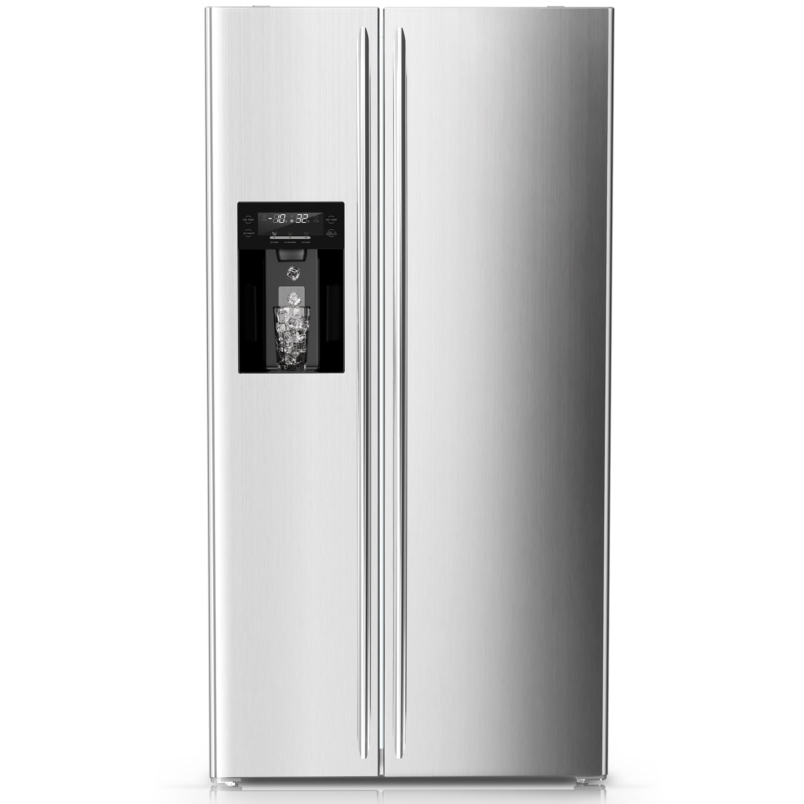 Auseo 21 Cu.ft. 36" Depth Side-by-Side Refrigerator with Ice & Water ...