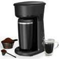 AUSEO Single Serve Coffee Maker, 14Oz Mini Coffee Machine with Travel ...