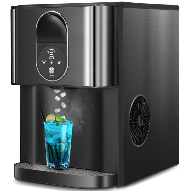 Auseo Soft Chewable Nugget Ice Maker Countertop, 44lbs /24H, Self ...