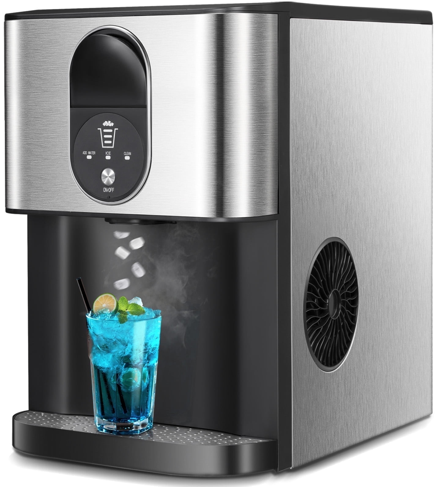 Auseo Soft Chewable Nugget Ice Maker Countertop, 44lbs /24H, Self ...