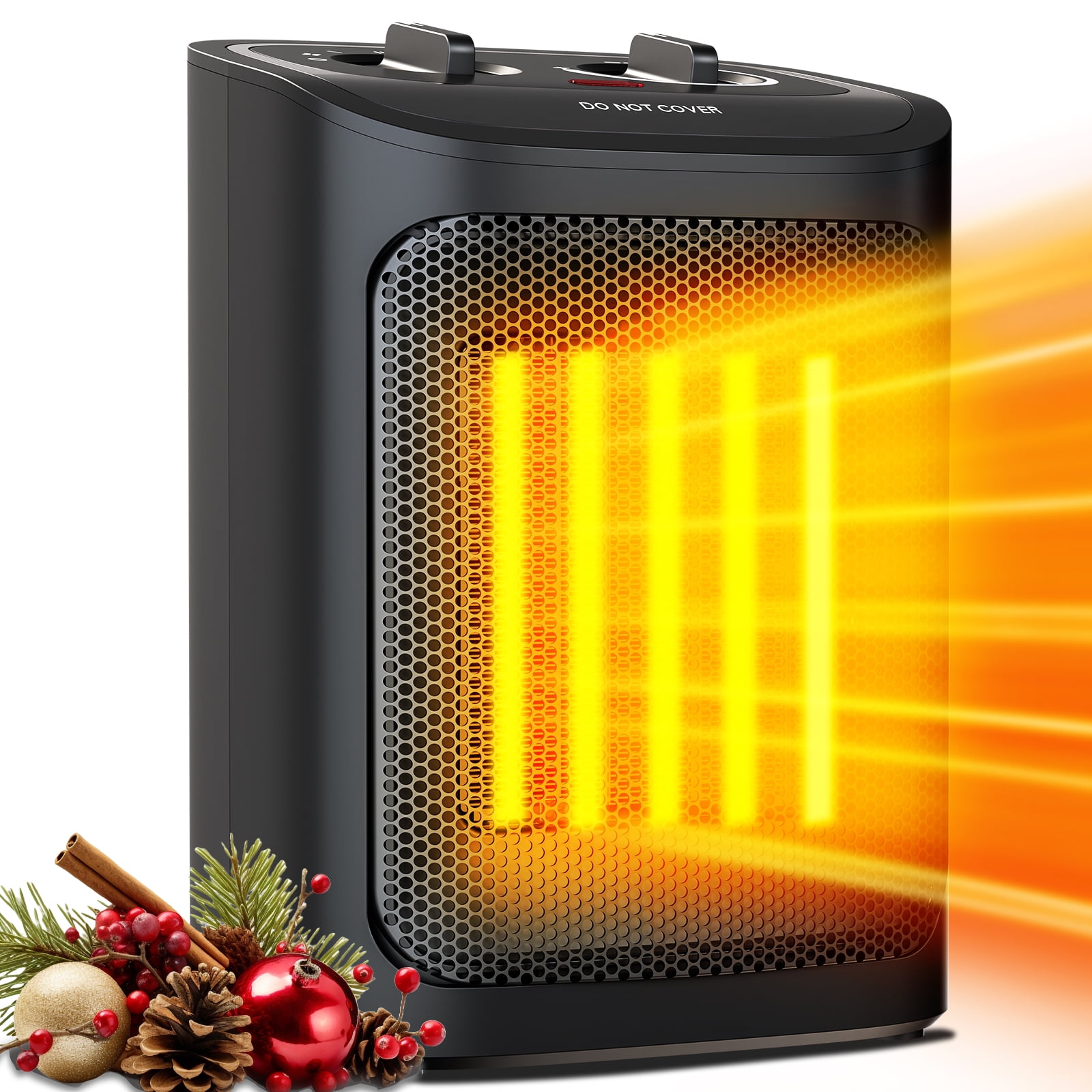 Auseo Space Heater, 750W/1500W, Ceramic Small Fan Heater for Indoor Use ...
