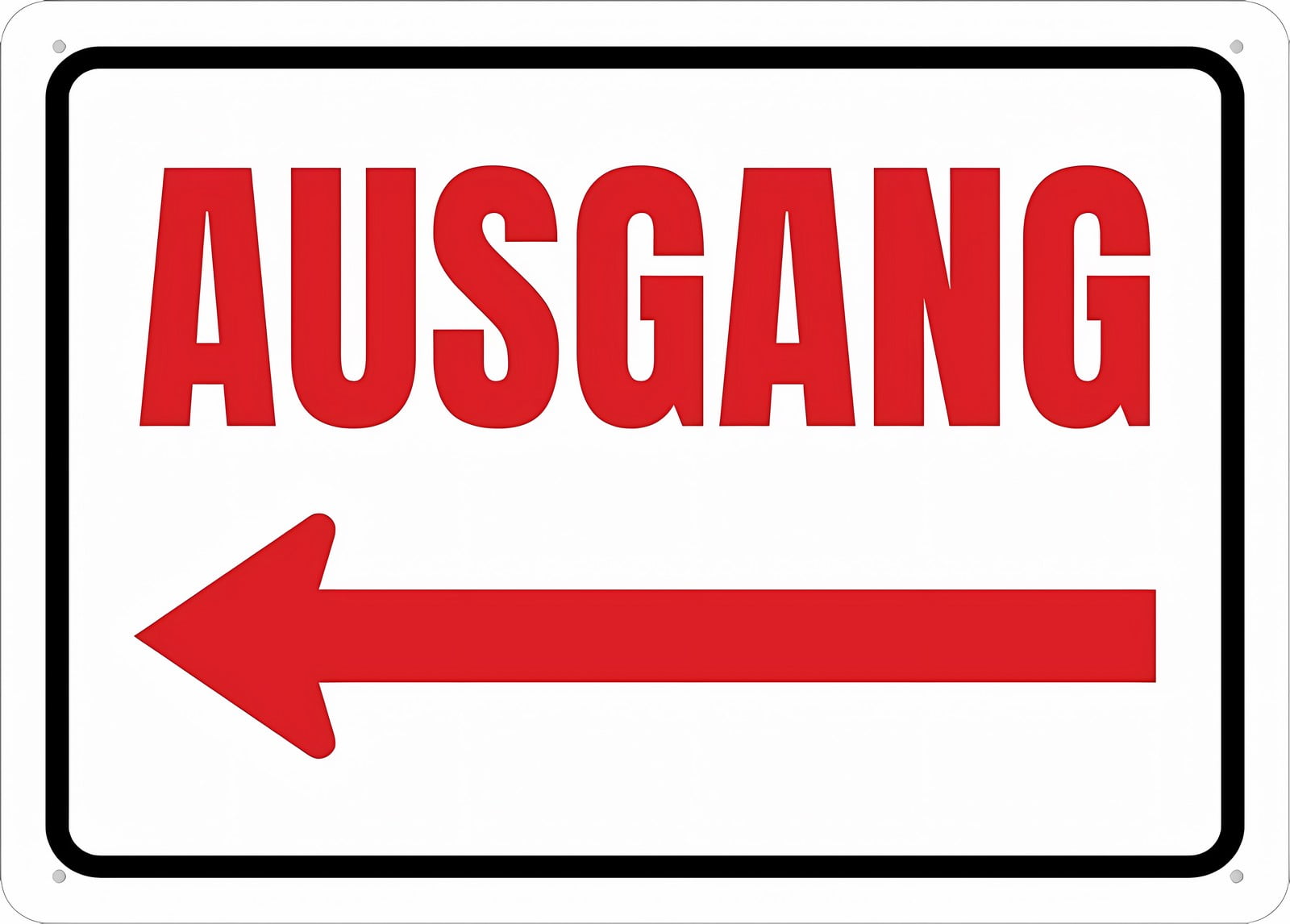 Ausgang Pfeil Nach Links Exit Arrow Left German Rust-Free Aluminum Sign ...
