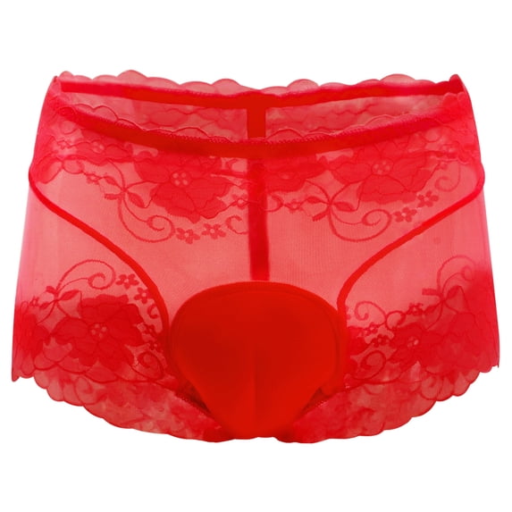 Ausing Men's Sheer Lace Briefs Low Rise Loose Breathable Underwear ...