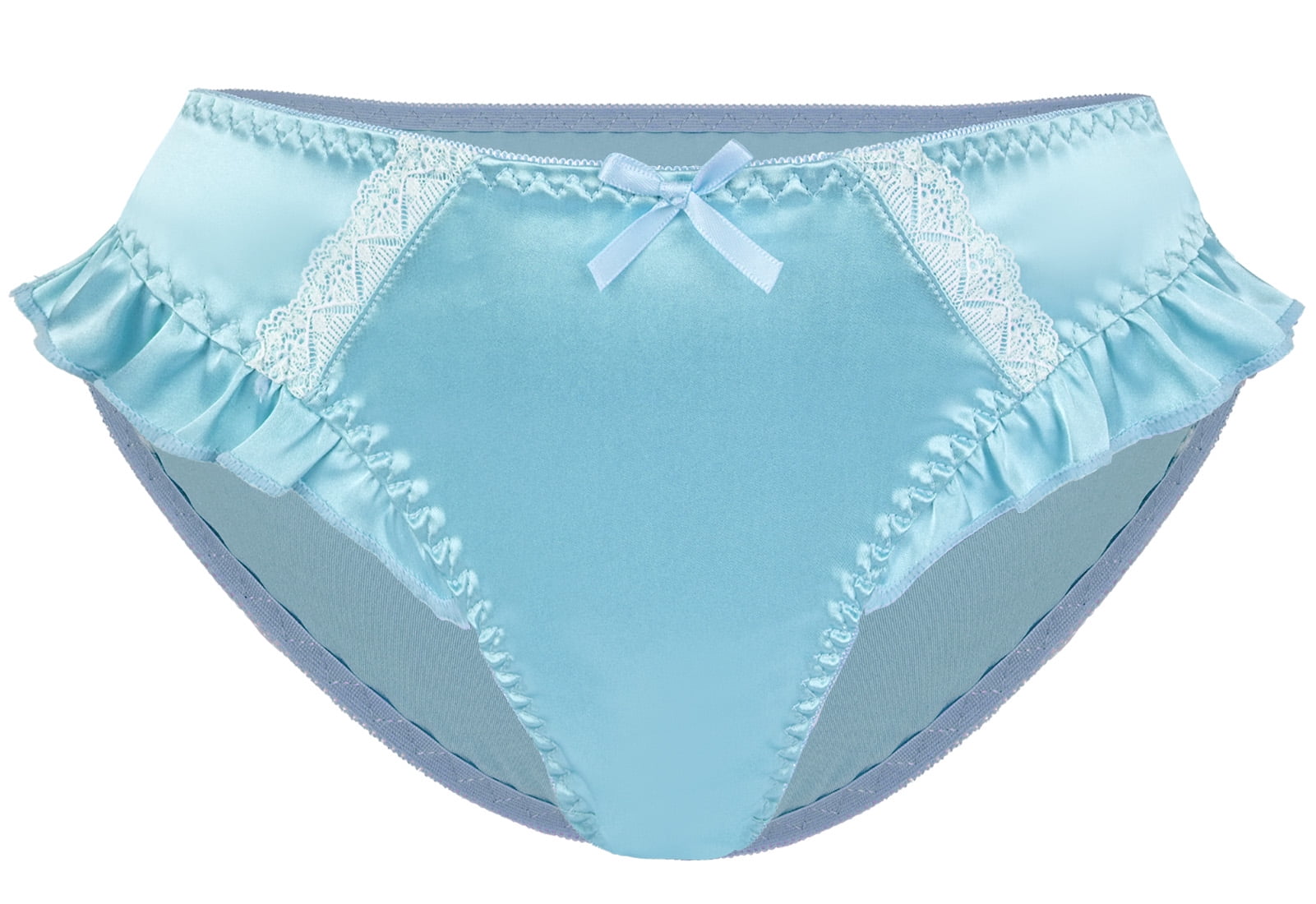 Ausing Women's Briefs Ruffle Satin Panties Frill Trim Low Rise Smooth ...