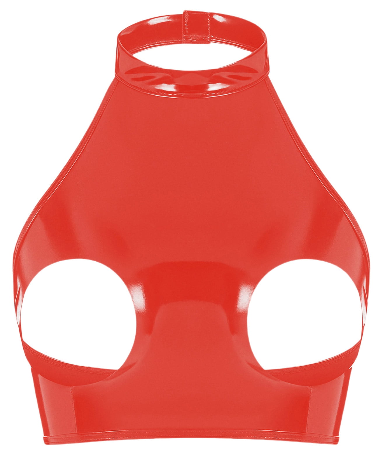 Ausing Womens Wet Look Bra Cupless Bralette PVC Leather LingerieTops ...