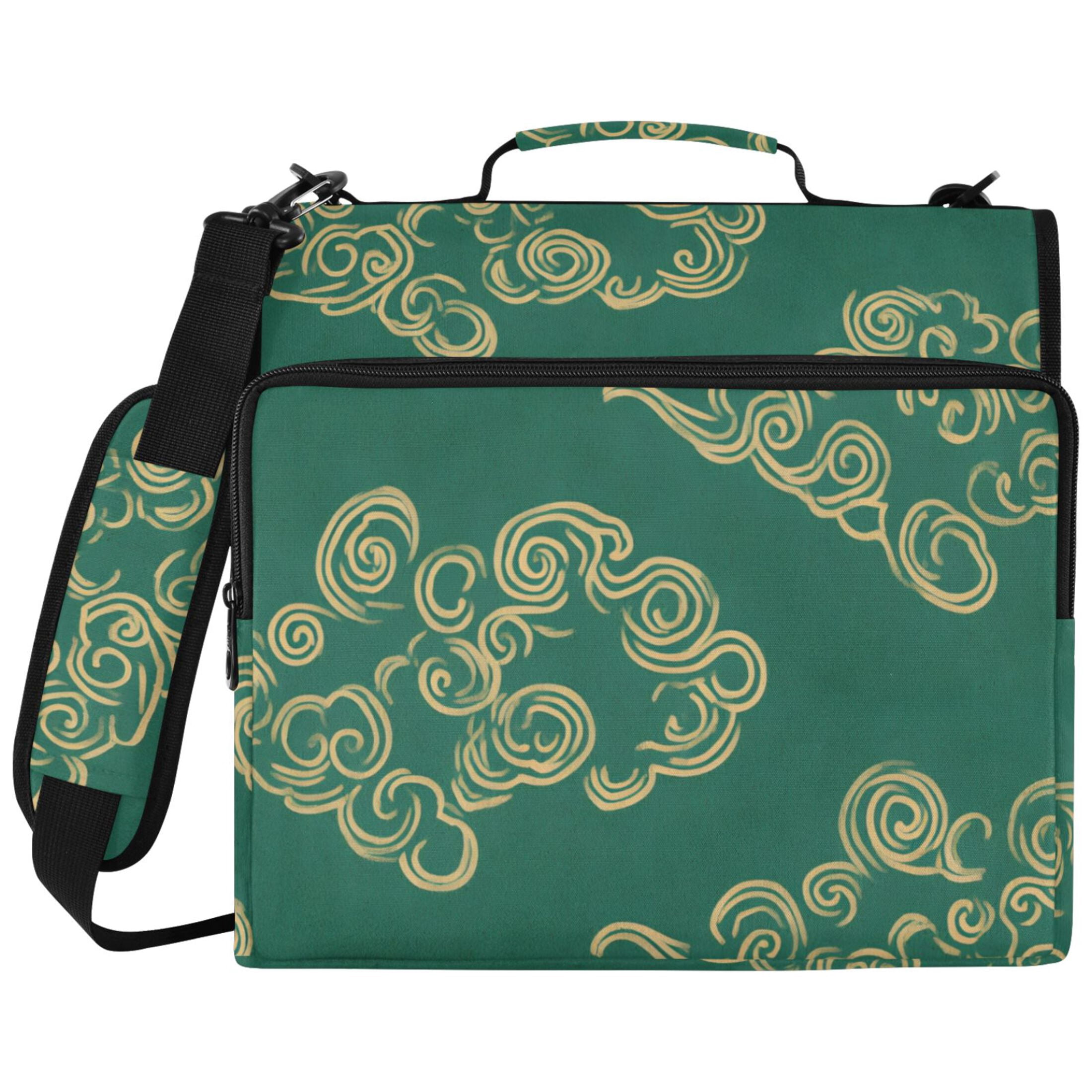 Auspicious Clouds Pattern 3 Ring Binder Bag Zipper Binder Organizer ...