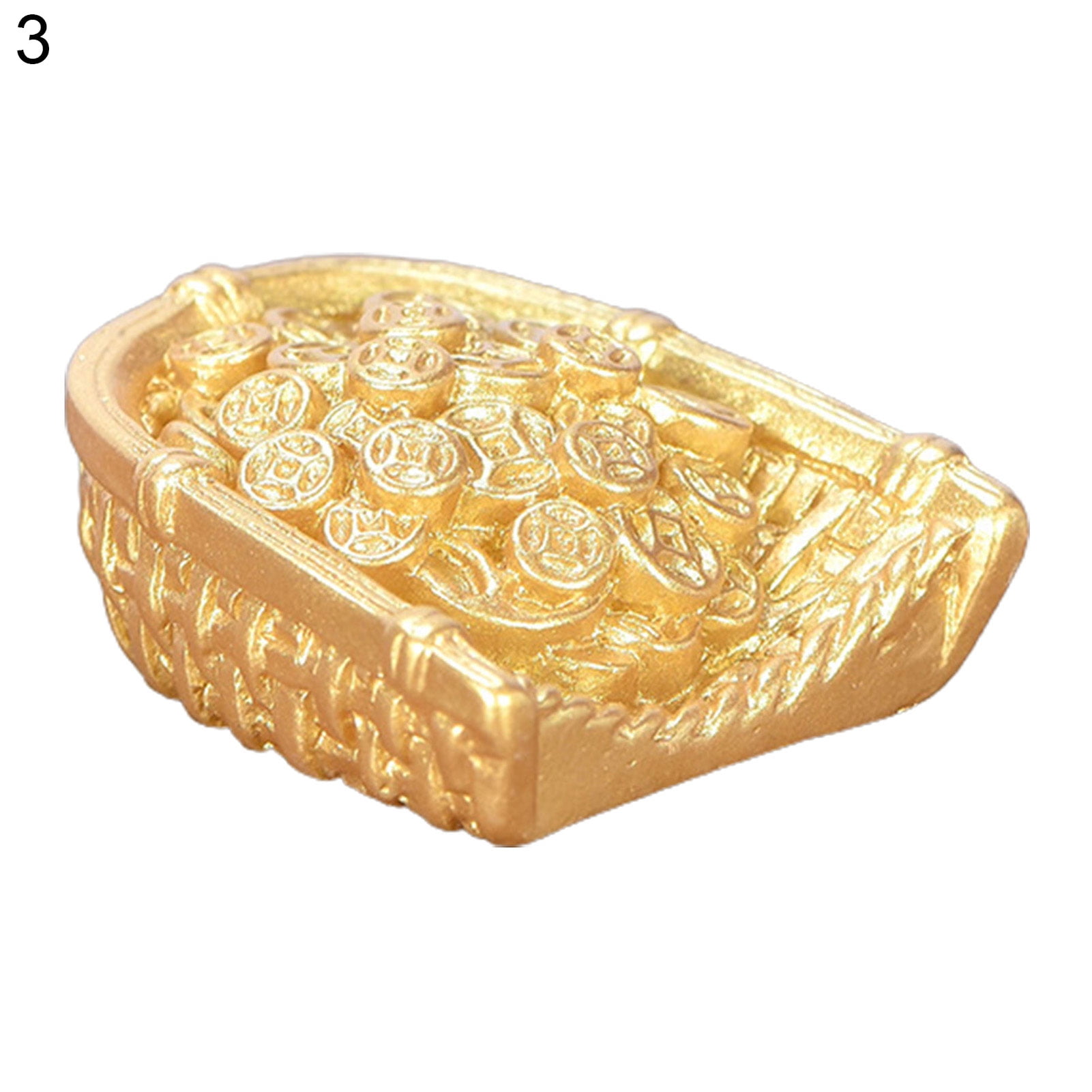Auspicious Imitation Gold Ingot Ornament Plastic Mascot Display Crafts ...